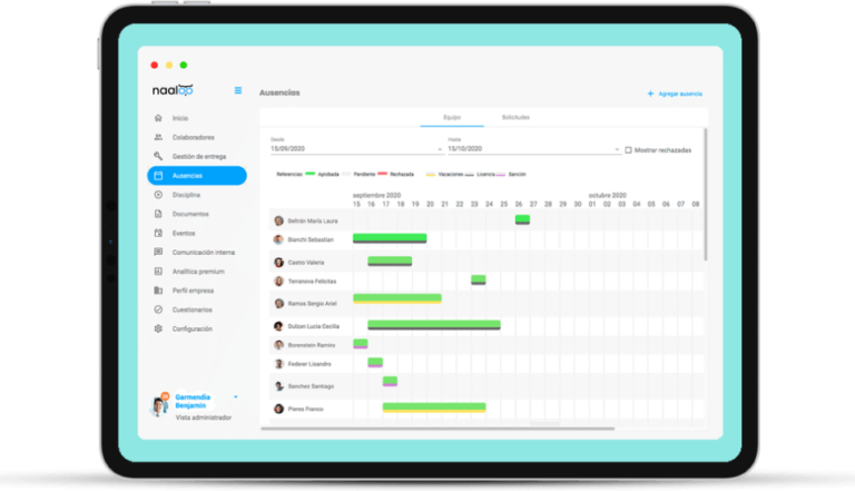 Software gestión de ausencias y vacaciones - App de Recursos Humanos | Naaloo